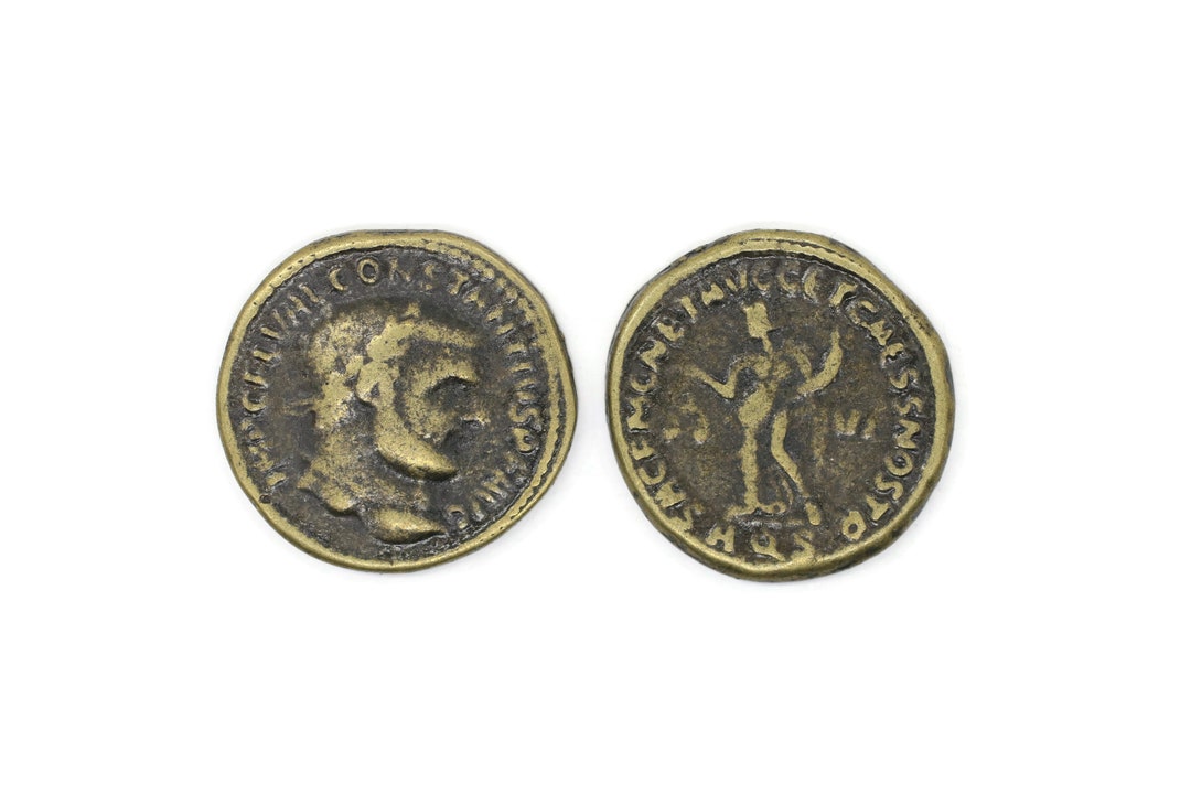 Antique Bronze Caesar Coins, Maximianus II 25 Mm Roman Empire Artifact ...