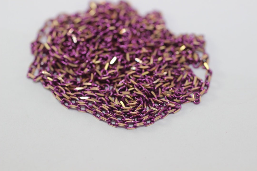 1.8x3 Mm Purple Chain Link, Brass Chains, Loose Chain, Gold Chain ...