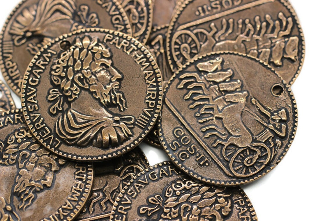 Roman Empire Imperial Emperor Ceasar Antique Copper Coins, 35 Mm Copper ...