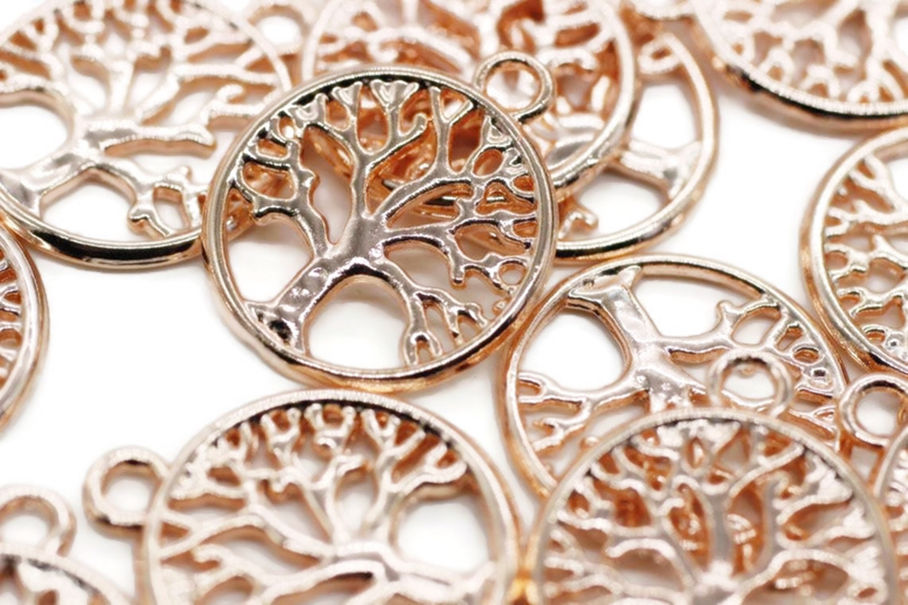 Rose Gold Tree of Life Charms 20x23mm Tree of Life Bracelet - Etsy