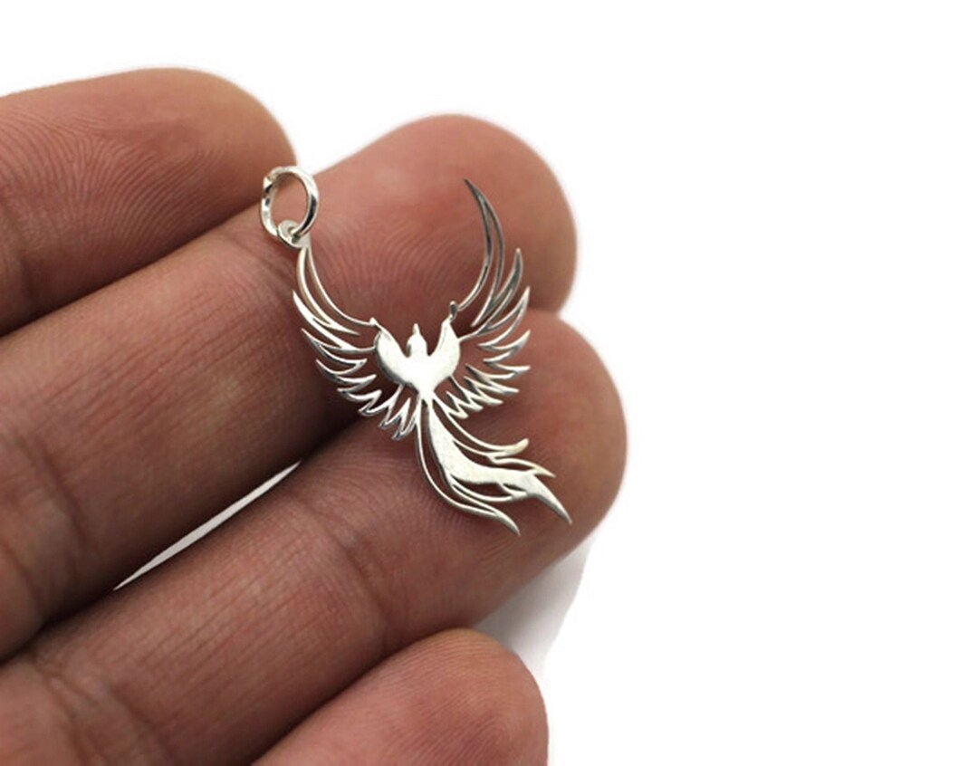 Phoenix 925 Sterling Silver Charm | Personalized Gift | Dainty Necklace ...