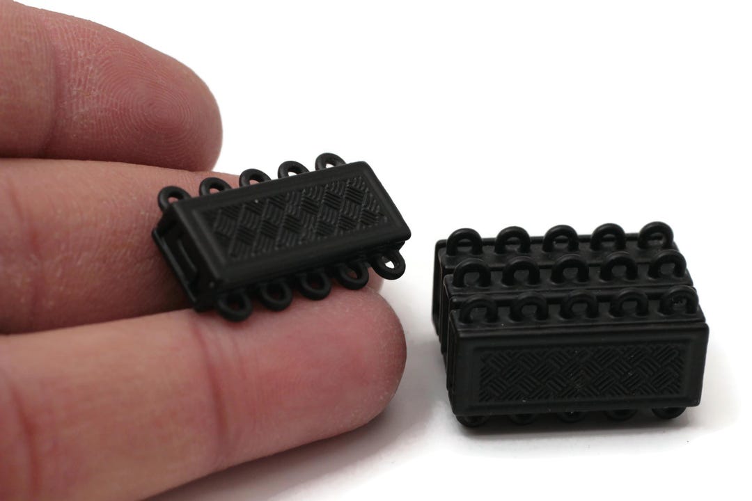 Matt Black 5 Strand Multi Clasps, Multi Strand Necklace Clasps, Brazil ...
