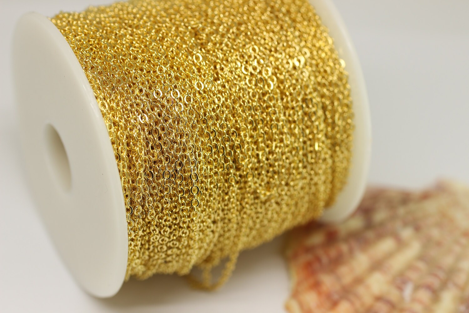 Gold Color 1.5x1.5 Mm Tiny Metal Chains, Gold Rolo Chains, Enameled ...