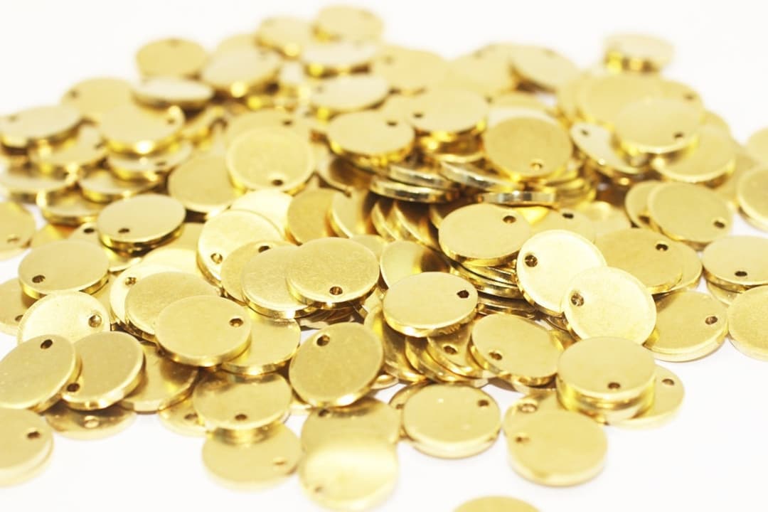 1.4x12mm Raw Brass Disc, Solid Brass Disc, Industrial, Round Stamping ...