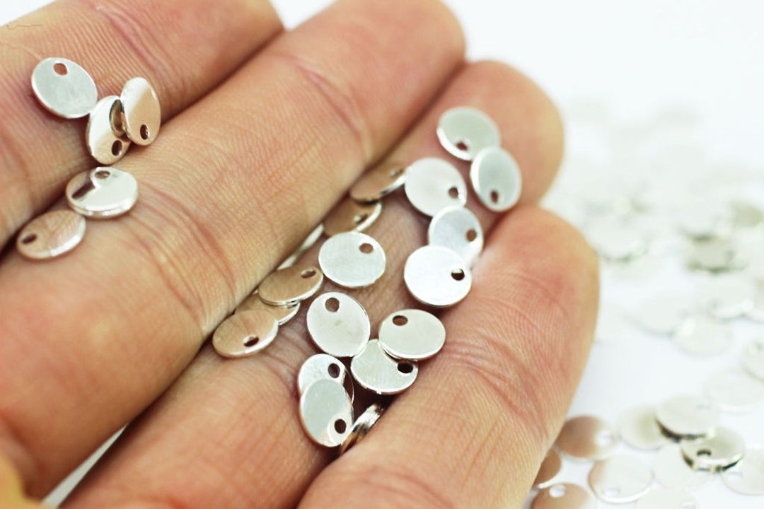 6 Mm Silver Plated Coins Charm, Round Stamping Discs, Stamping Blanks ...
