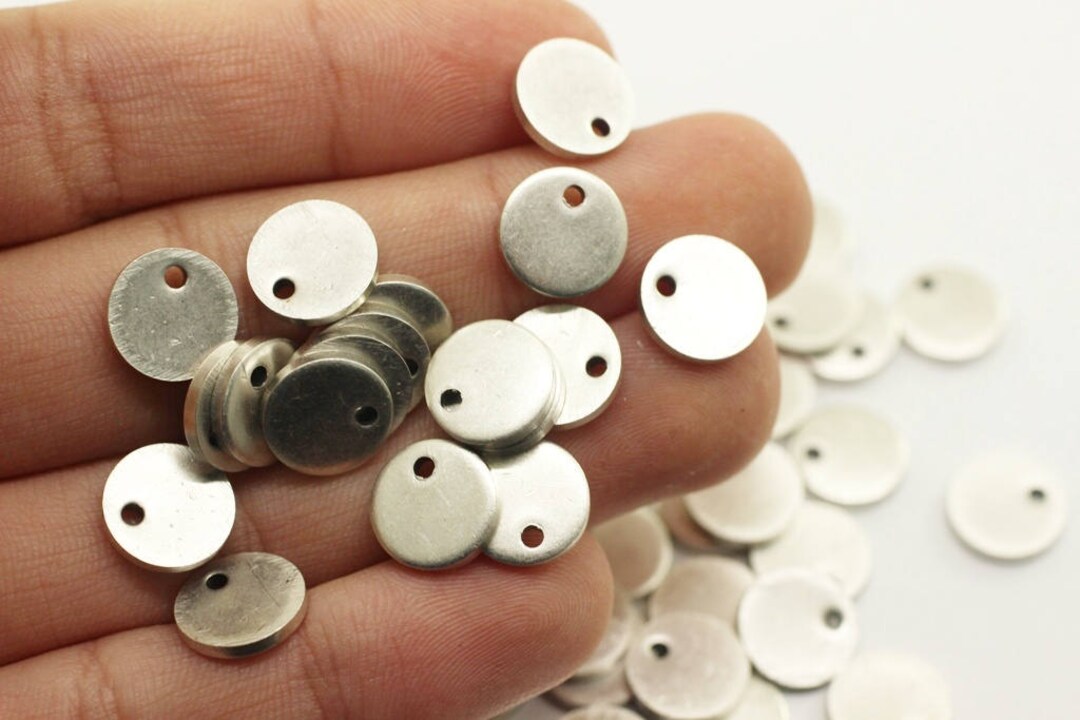 1.2x10mm Matt Silver Disc, Solid Brass Disc, Round Stamping Discs ...