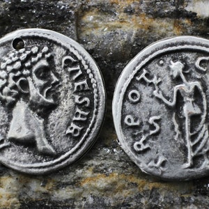Roman Empire Emperor Ceasar Replica Coin, Matt Silver Coins, 27 Mm ...