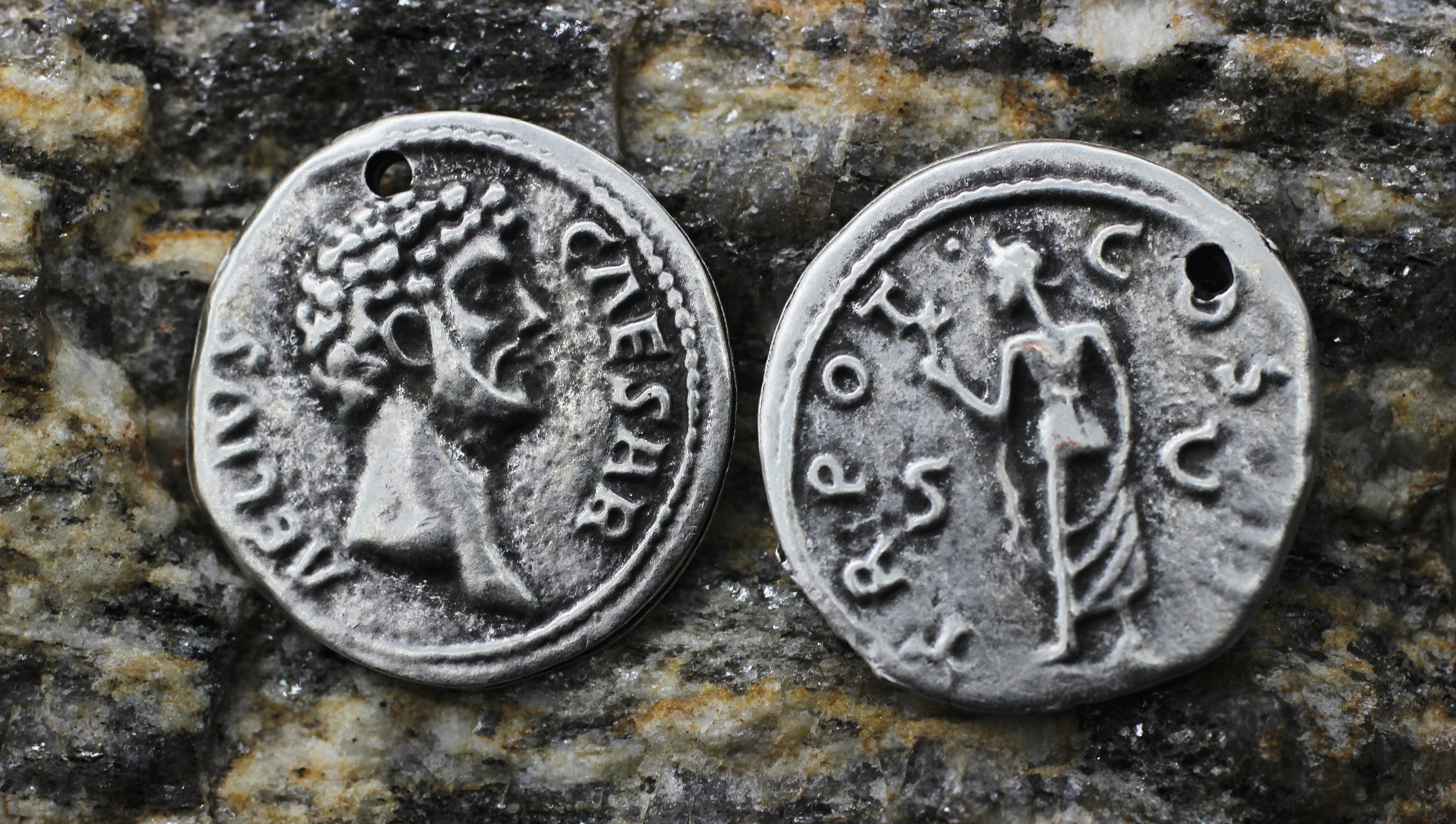 Roman Empire Emperor Ceasar Replica Coin, Matt Silver Coins, 27 Mm ...
