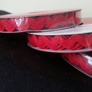 Red Ric Rac. 1/5 in X 9 Ft. Roll. Zig Zag Ribbon Roll. Sewing ...