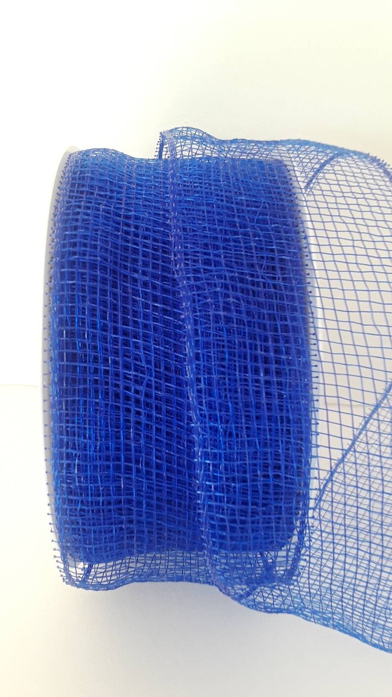 Royal Blue Floral Mesh Ribbon. 2.5 in X 25 Yards Roll. Blue - Etsy