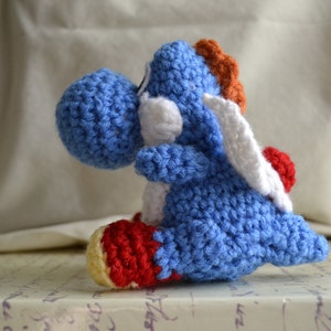 Blue Winged Yarn Yoshi Amigurumi Plushie - Etsy