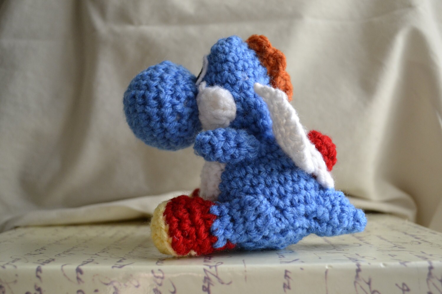 Blue Winged Yarn Yoshi Amigurumi Plushie - Etsy