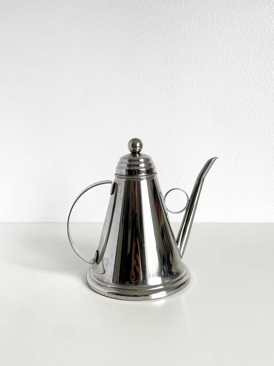 Mid Century Vev Inox Italian Stainless Steel Tea Kettle Coffee Pot or ...