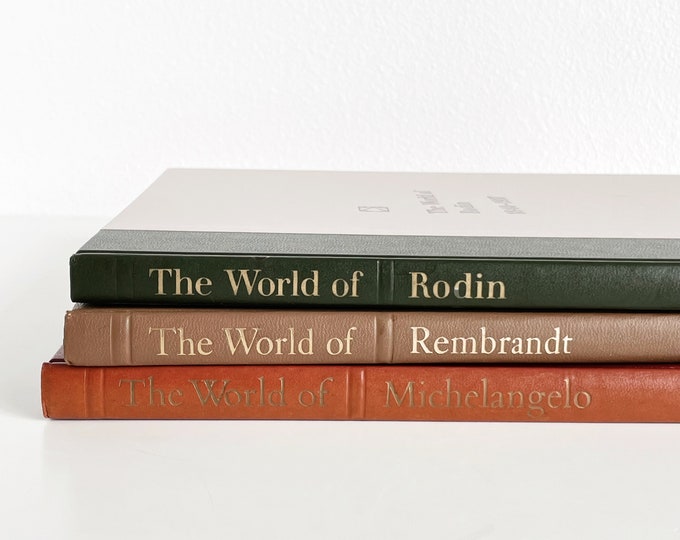 Boxed Set of 3 Vintage Time-life Library Fine Art Coffee Table Books, Rembrandt Michelangelo ...