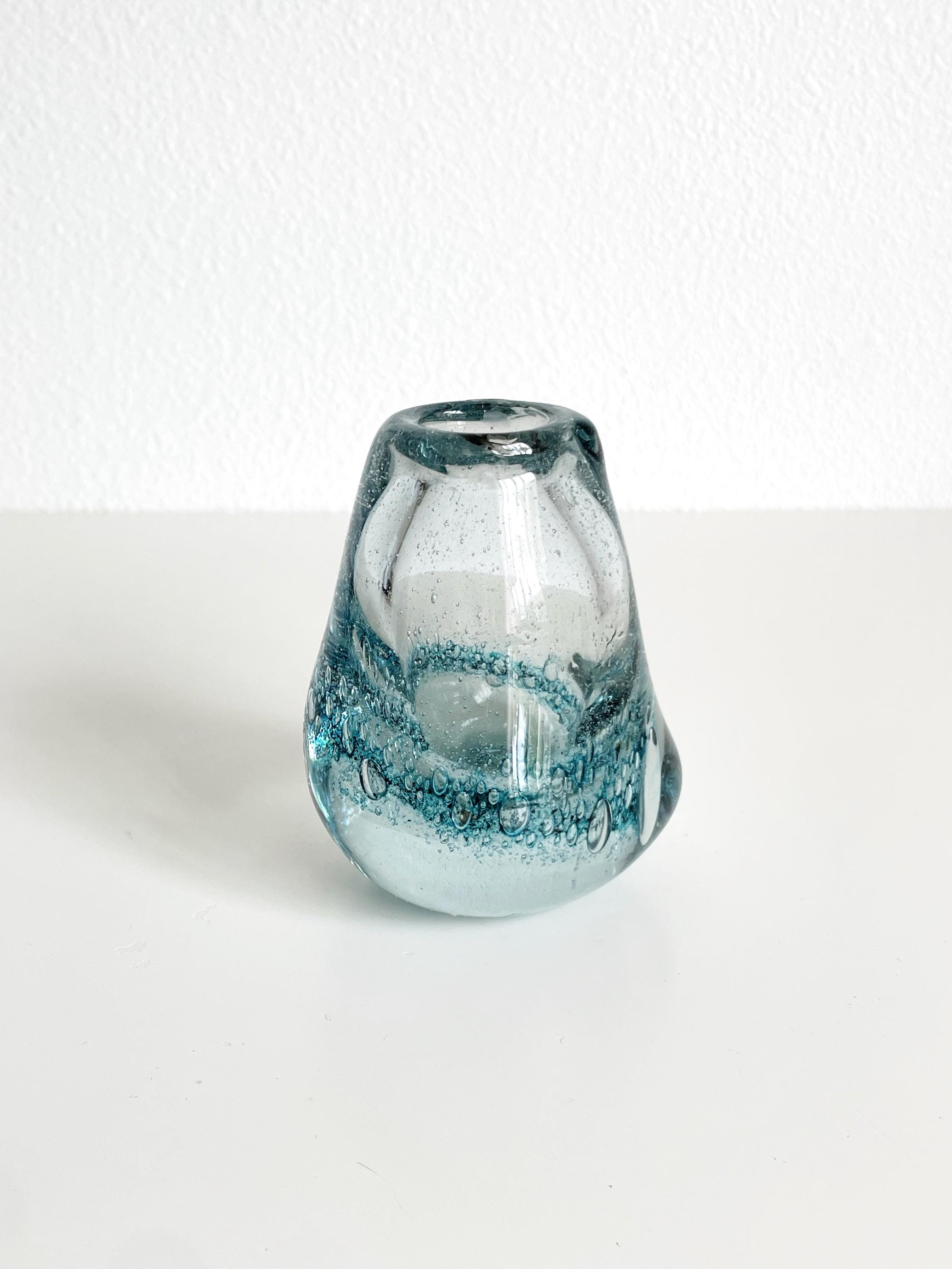 Vintage James Kingwell 1970s Aqua Blue Bubble Wabi Sabi Art Glass ...