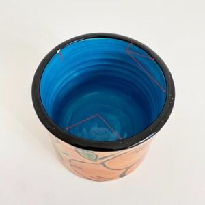 Vintage Kate Purcell Hand Painted Peaches Orange & Ceramic Planter Pot ...