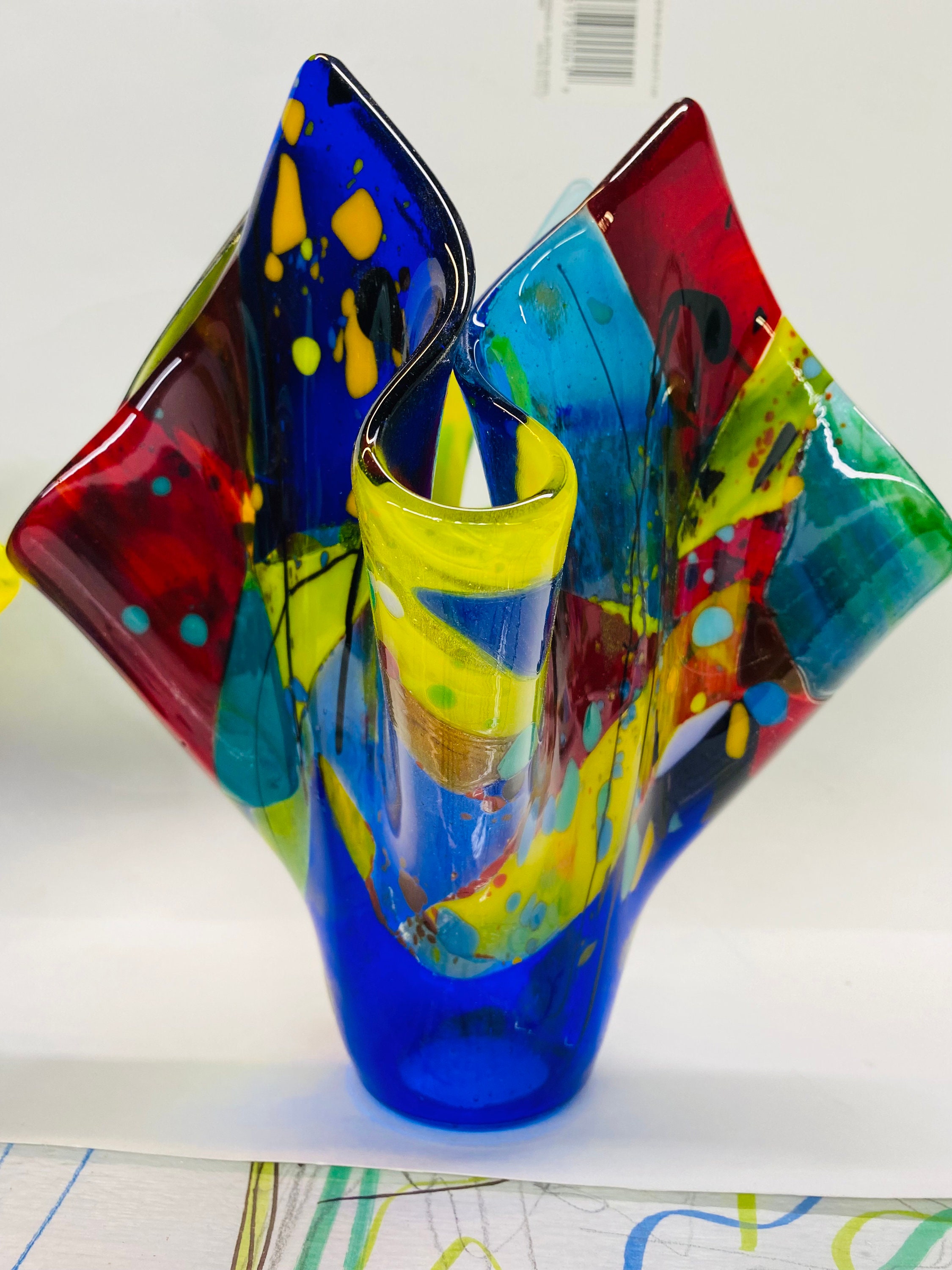 Colorful Fused Glass Pendant Light - Etsy