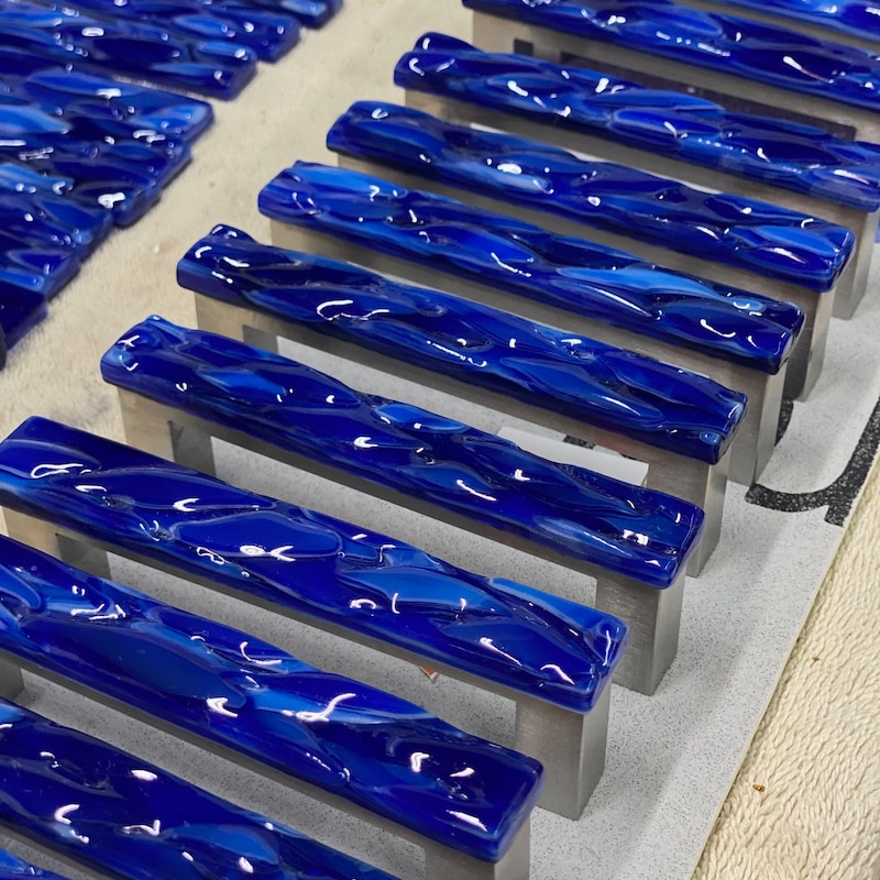 Blue Glass Knob Pulls - Etsy