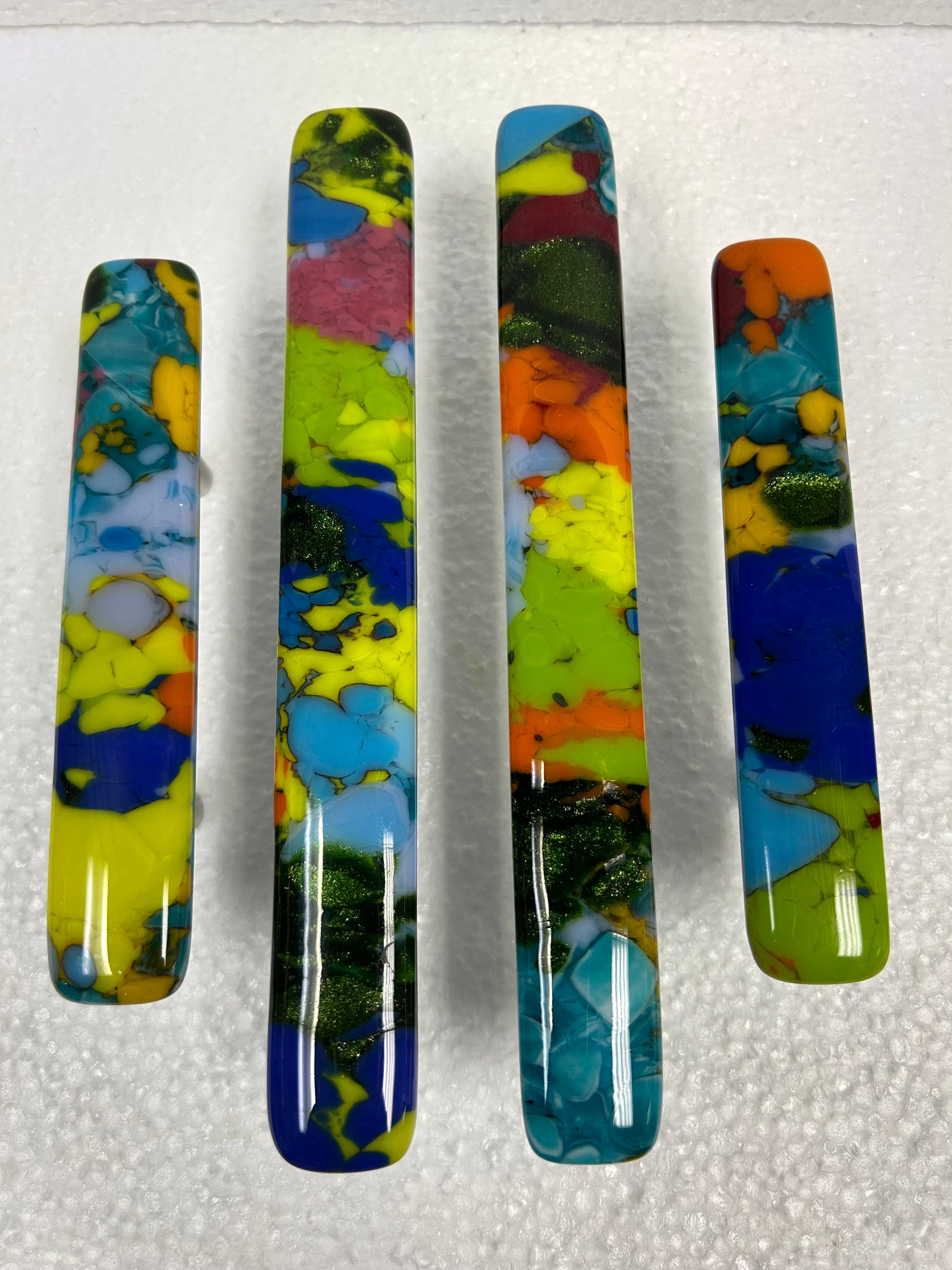 Colorful Cast Fused Glass Cabinet Pulls and Knobs - Etsy