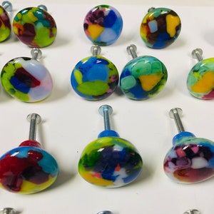 Colorful Cast Fused Glass Cabinet Pulls and Knobs - Etsy