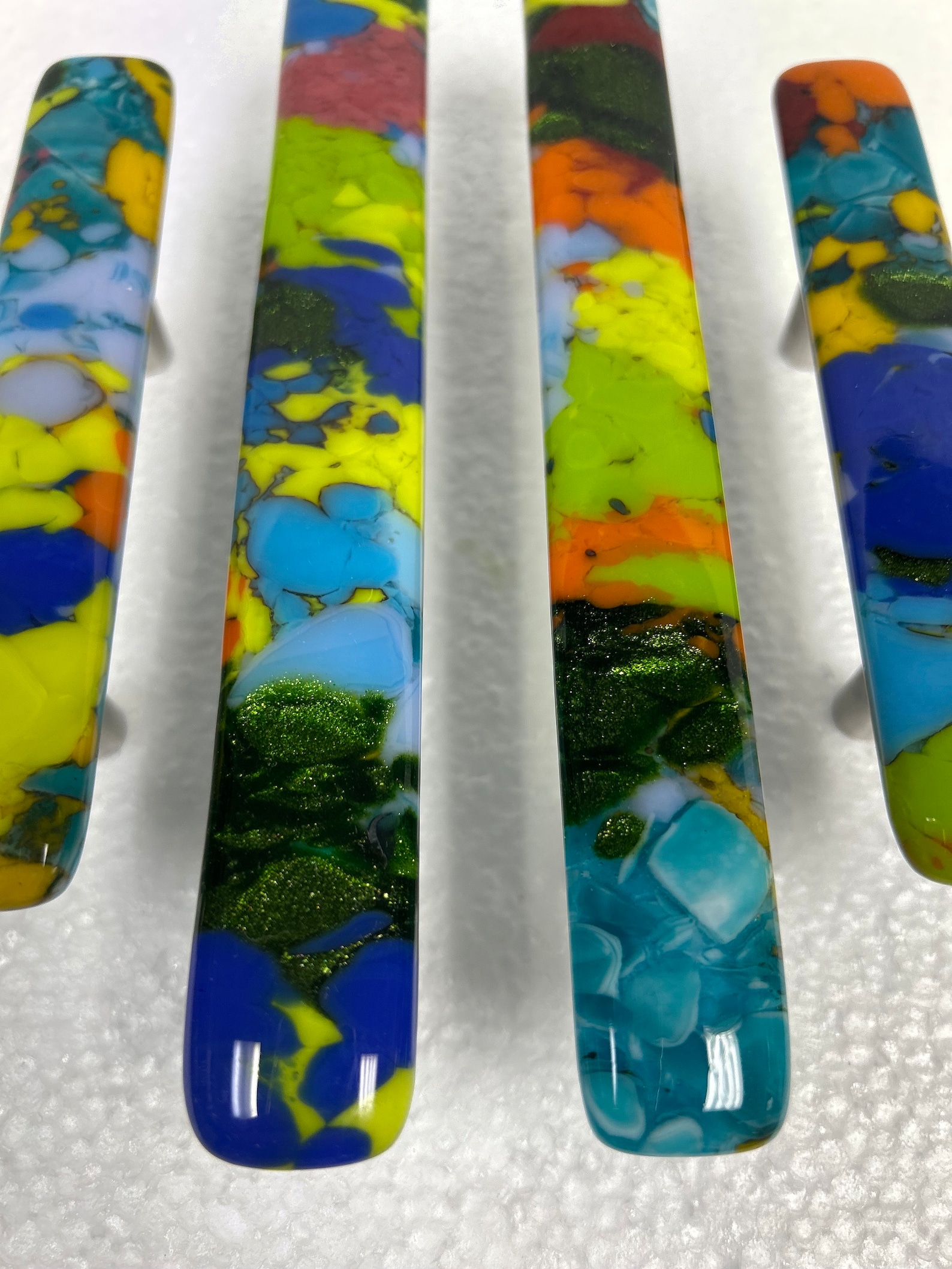 Colorful Cast Fused Glass Cabinet Pulls and Knobs - Etsy