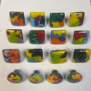 Colorful Cast Fused Glass Cabinet Pulls and Knobs - Etsy