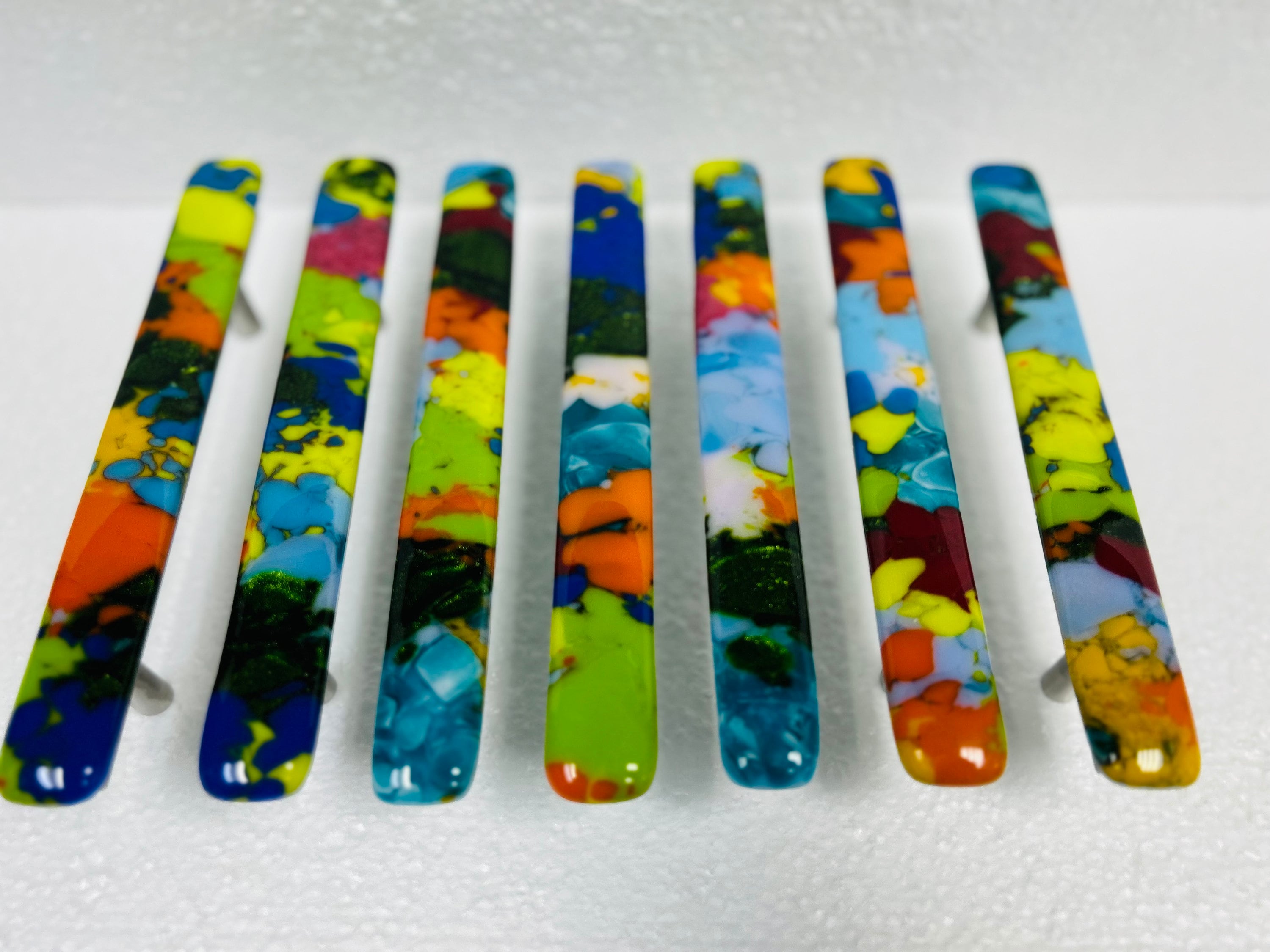 Colorful Cast Fused Glass Cabinet Pulls and Knobs - Etsy