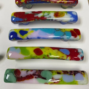 Colorful Cast Fused Glass Cabinet Pulls and Knobs - Etsy