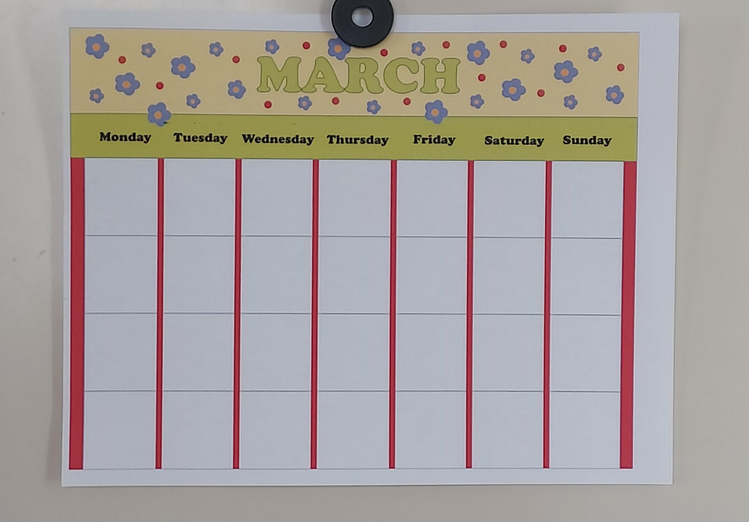 March Calendar Printable | 11X8.5 | PDF FILE - Etsy