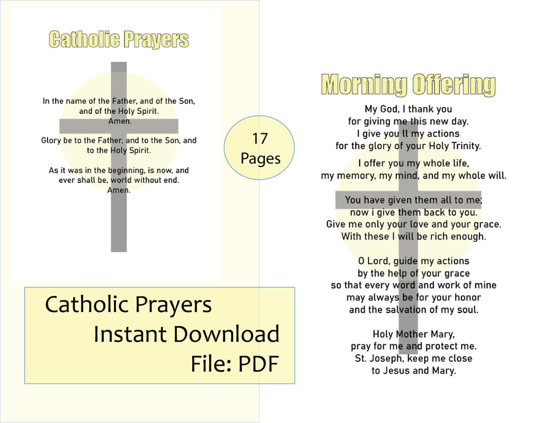 Catholic Prayers | Instant Download | PDF File - Etsy