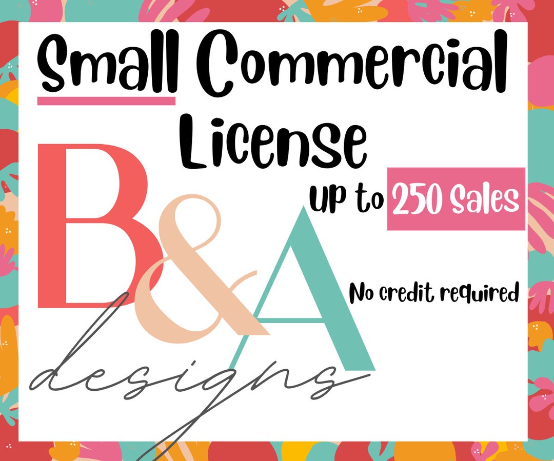 Small Commercial License Designs License for Digital Items in My Store ...