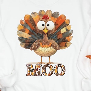 Funny Thanksgiving Turkey Moo PNG, Fall Turkey PNG, Thanksgiving Turkey ...