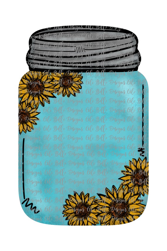 Blue Mason Jar Template