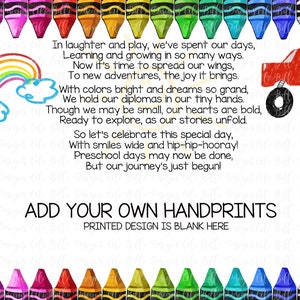 Preschool Graduation Printable| Preschool Graduation Handprint ...