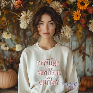 Very Demure Very Mindful Very Cutesy Typography Sublimation Design PNG ...
