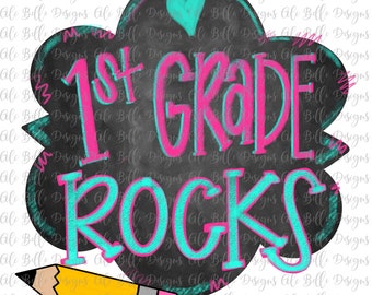 1st Grade Rocks Png | Etsy