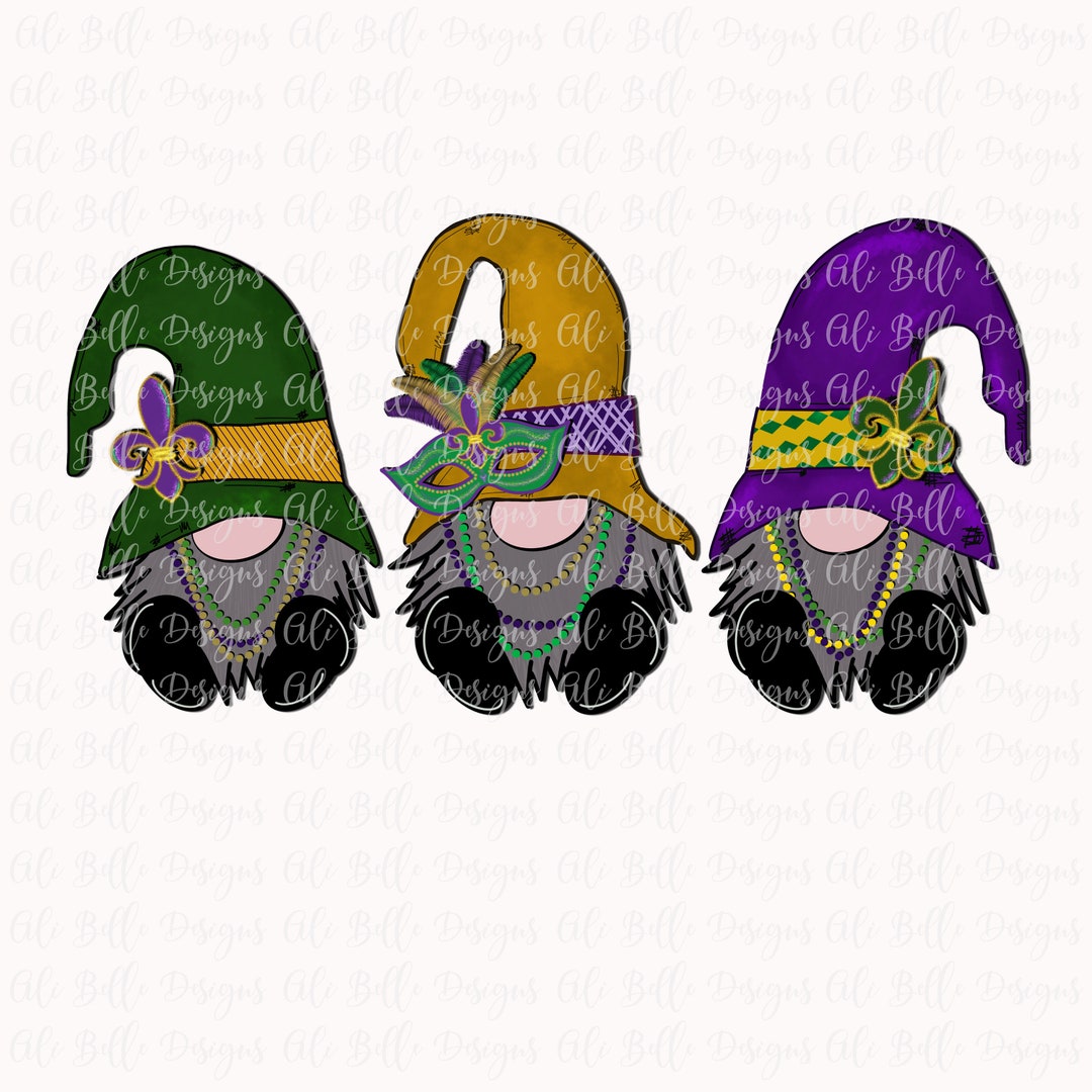 Mardi Gras Gnomes Mardi Gras Sublimation PNG Sublimation Design ...