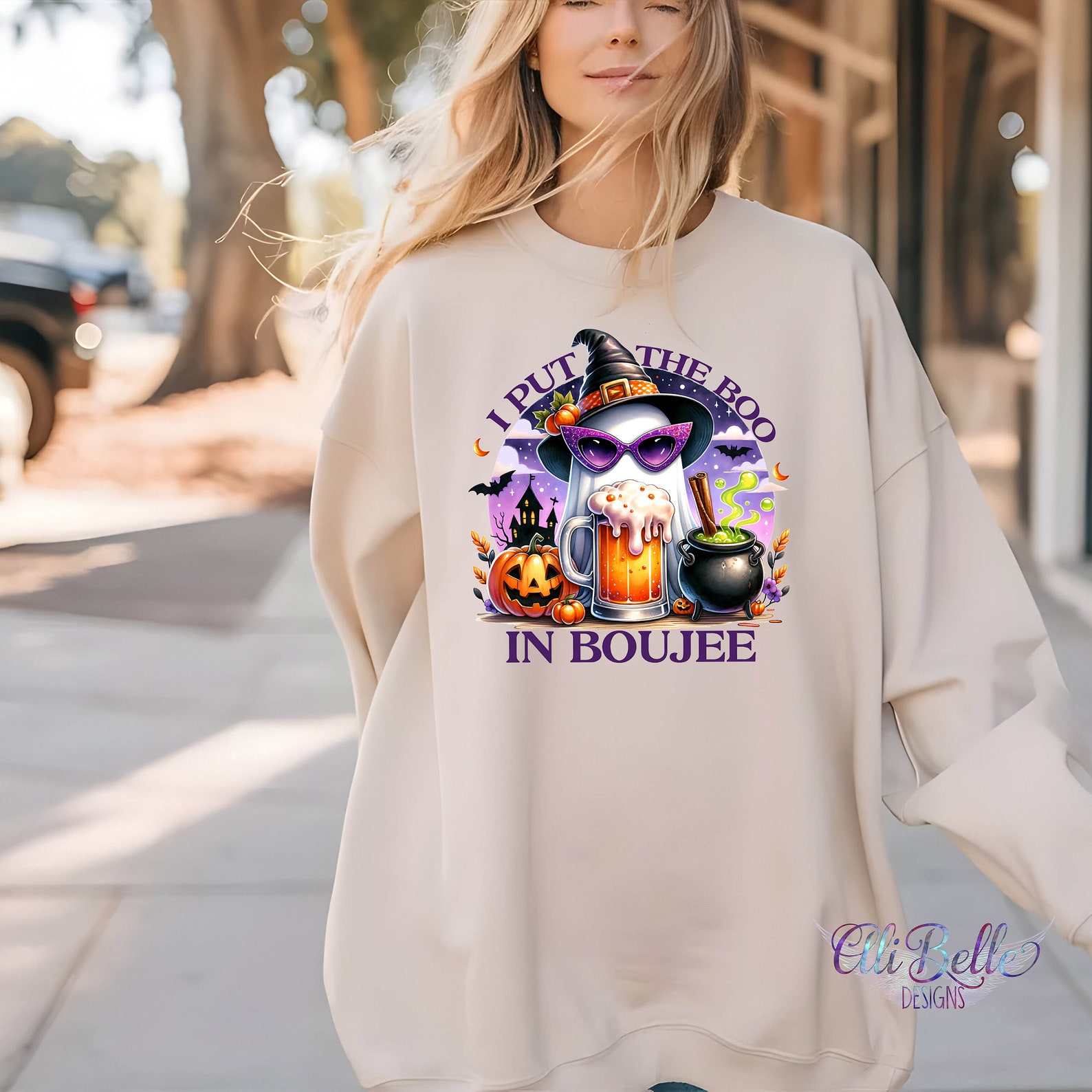 I Put the Boo in Boujee Halloween Ghost Witch Beer Mug Cauldron – Funny ...