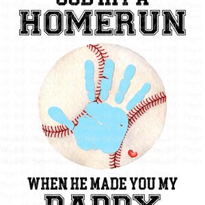 Baseball Father's Day Craft| Dad Gift Handprint | God Hit Homerun ...