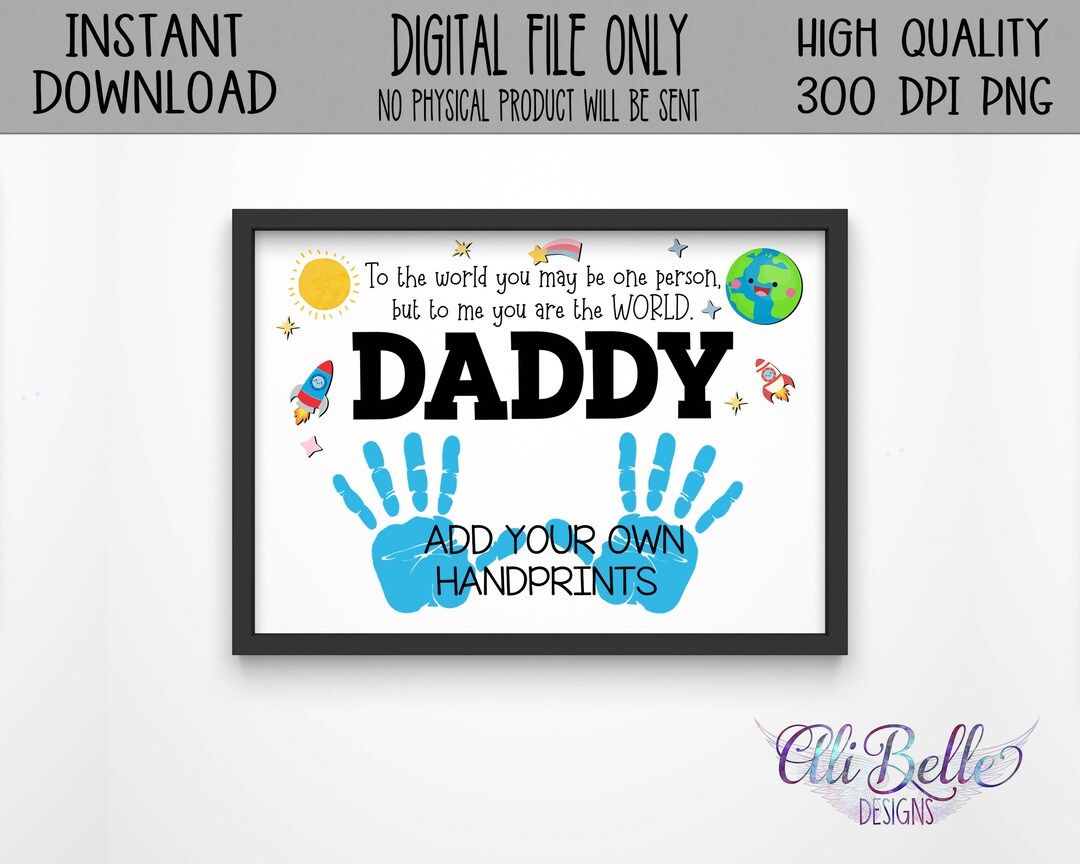 Dad Gift Handprint | Gifts for Daddy From Child | Handprint Art Father ...