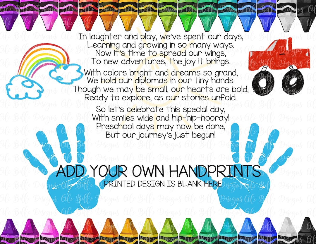 Preschool Graduation Printable| Preschool Graduation Handprint ...