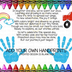 Preschool Graduation Printable| Preschool Graduation Handprint ...
