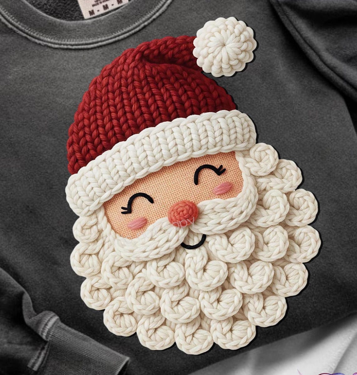 Crochet Santa PNG | Crochet Texture Christmas Design | Cozy Santa Claus ...