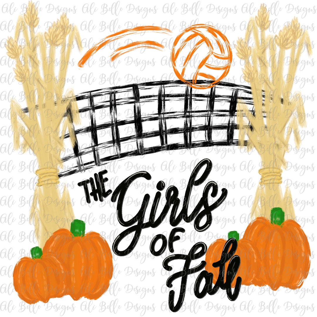 Girls of Fall, Volleyball, Fall Volleyball, Autumn, Sublimate Design ...