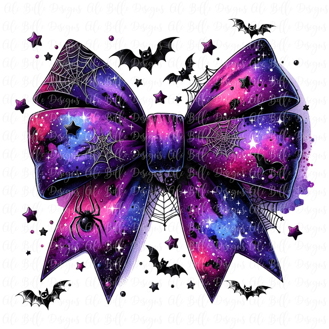 Halloween Coquette Bow PNG Pink Halloween Bow PNG Bats Spooky Season ...
