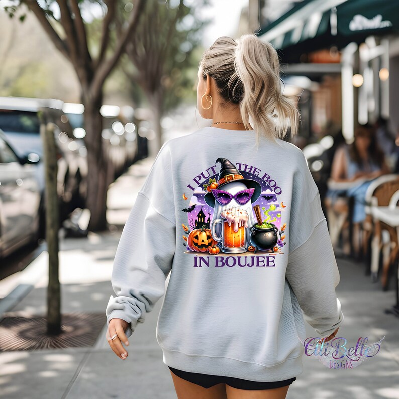 I Put the Boo in Boujee Halloween Ghost Witch Beer Mug Cauldron – Funny ...