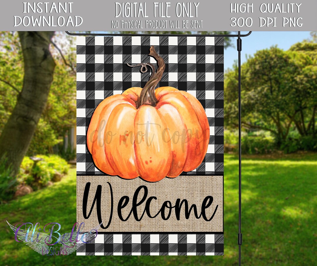 Fall Garden Flag Design| Garden Flag PNG| Fall Flowers | Burlap ...