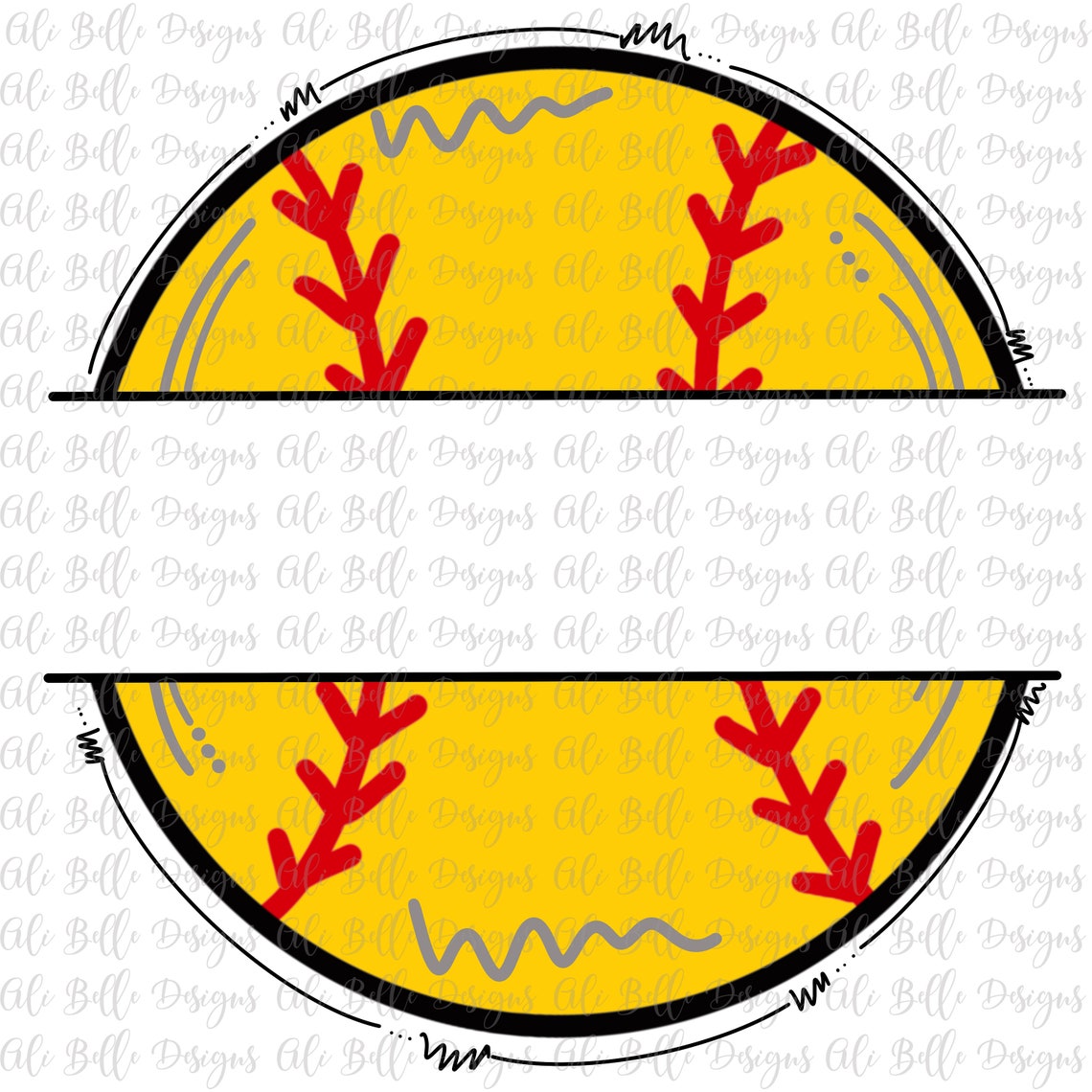 Softball Sublimation Png Design Split Softball Digital - Etsy