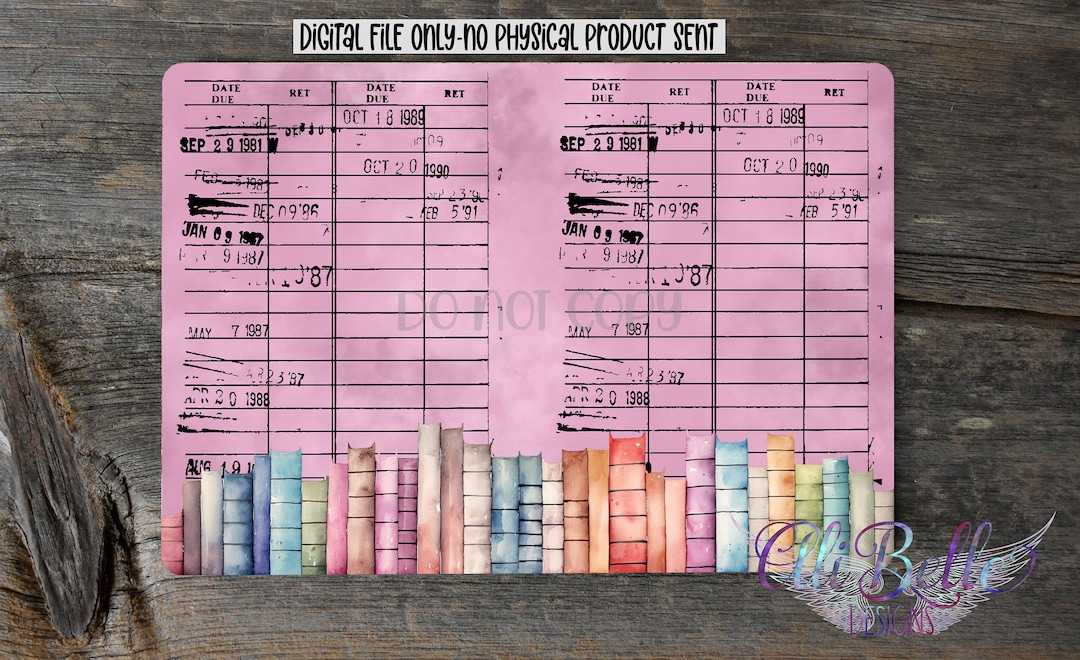 Digital File| Library Book Date Return| Sublimation Design Download ...
