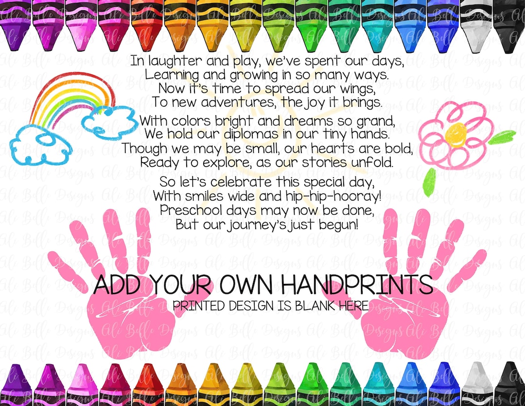 Preschool Graduation Printable| Preschool Graduation Handprint ...